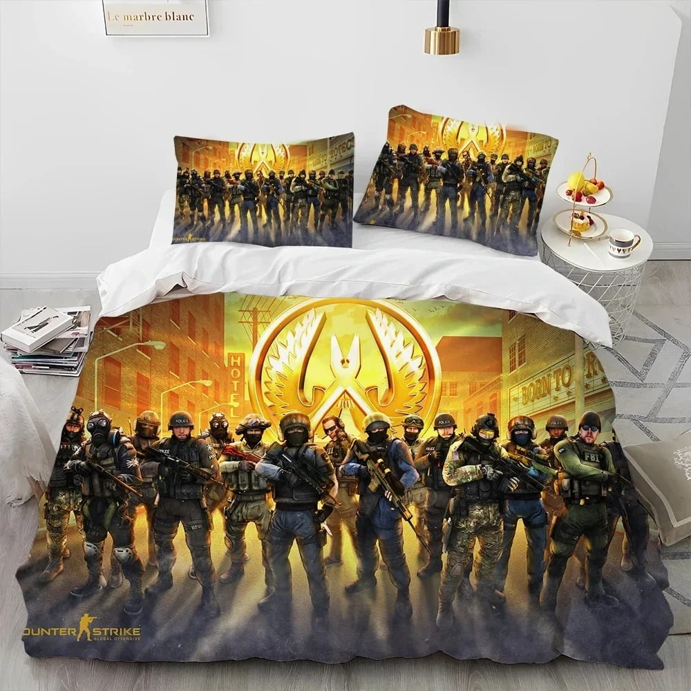 CS GO Game Gamer Counter Strike Bedding Set Duvet Cover Bed Set Quilt ...
