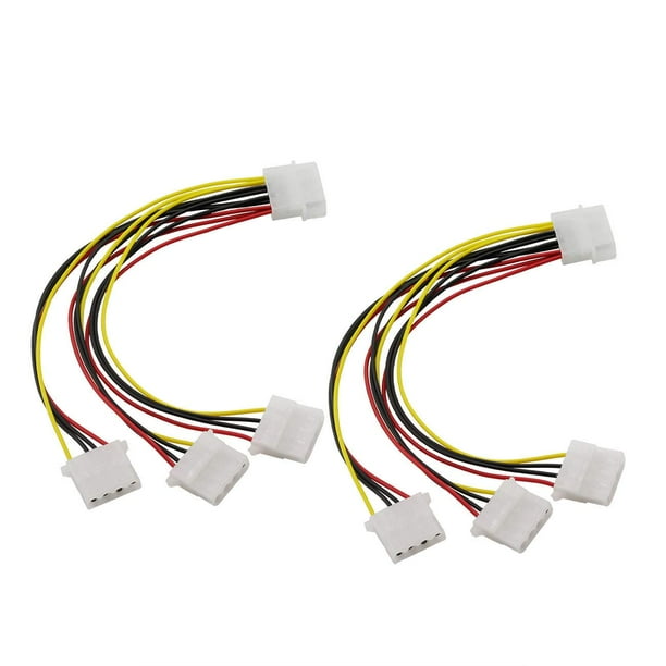 2pcs 4Pin IDE PSU Power Splitter Cable D Type Large 4P Molex 1 Male to ...
