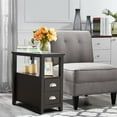 Gymax End Table Space-Saving Rectangular Bedside Table W/ 2 Drawers ...