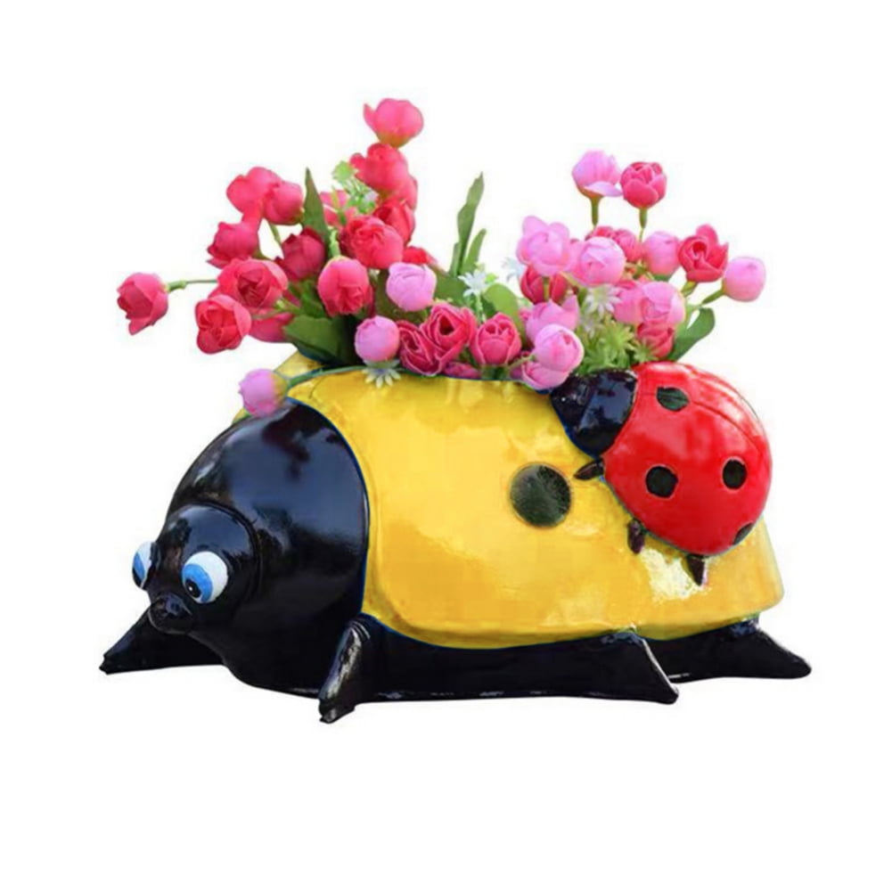 Whimsical Ceramic Ladybug Planter Pot, Flower Planter Garden Pot for ...