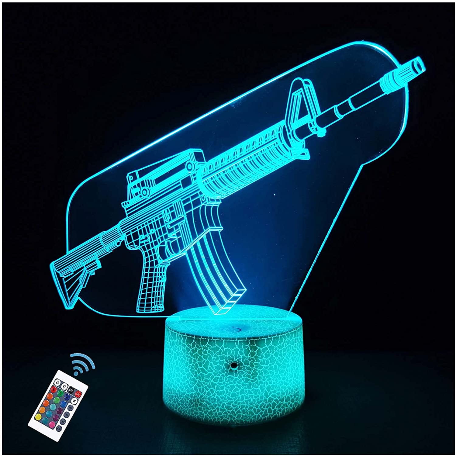 YSITIAN Gun Night Light,16 Colors Remote Control & Smart Touch Dimmable ...