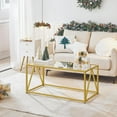 Glass Coffee Table, Gold Coffee Tables for Living Room, Gold Glass ...