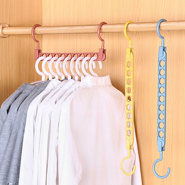 Honrane Drying Clothes Hanger 9 Holes Two Hook Design Portable Rotating ...