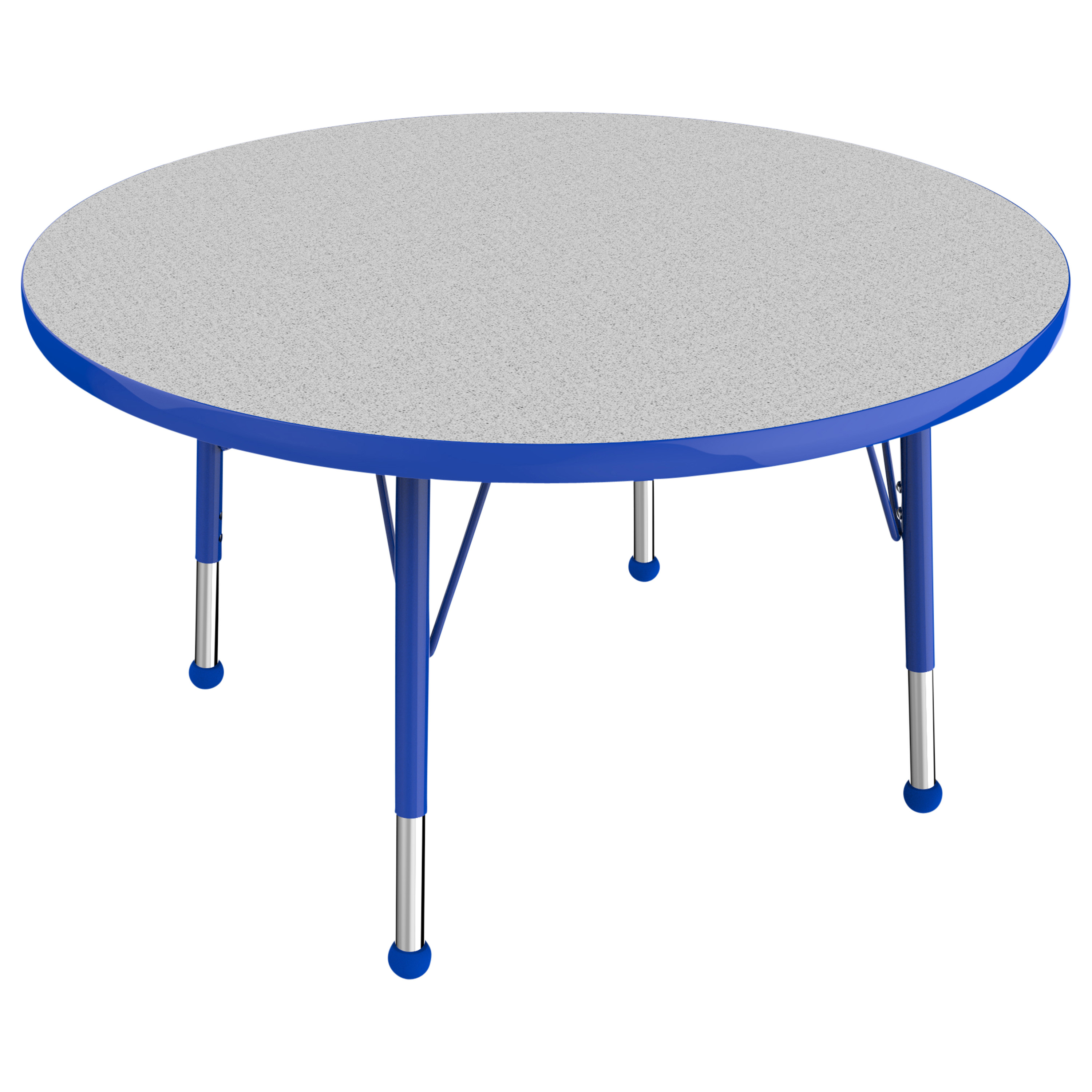 36in Round Premium Thermo-Fused Adjustable Activity Table Grey/Blue ...