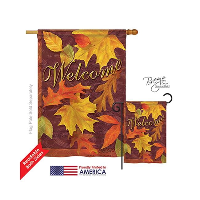 Breeze Decor 13047 Harvest & Autumn Fall Leaves 2-Sided Vertical ...