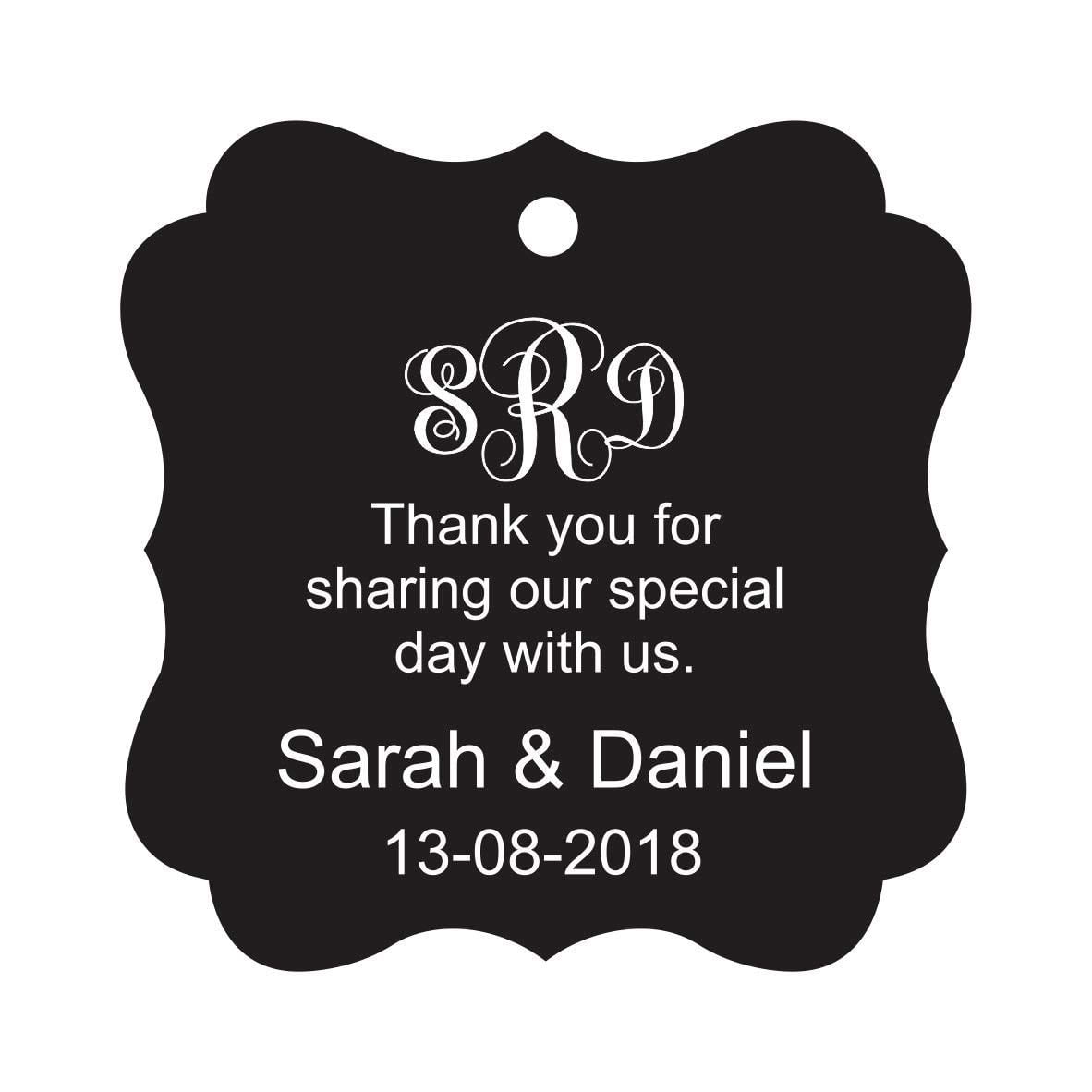 Darling Souvenir Thank You For Sharing Our Special Day Custom Monogram