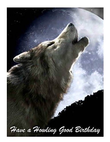 Wolf Howling Good Birthday Edible Cake Topper Decoration for 1/4 sheet ...