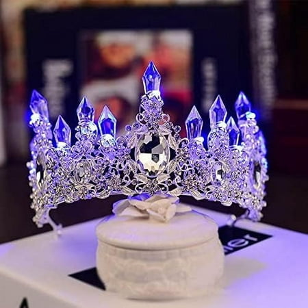 BIEMBI Hair Jewelry Crown Tiaras for Women 12 Styles Glowing Tiaras ...