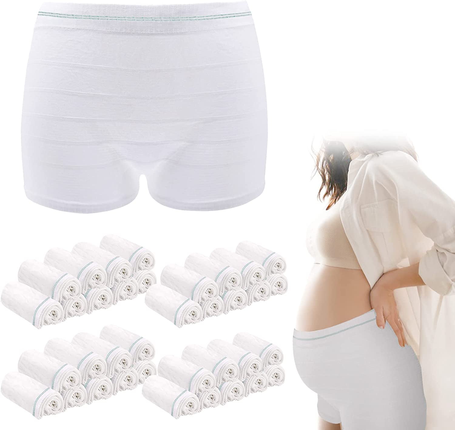 NETSENG 10 Pieces Seamless Mesh Postpartum Panties Natural Post C ...