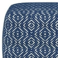 Simpli Home Graham Boho Square Pouf in Patterened Blue and Natural Cotton - Walmart.com