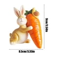 Easter Bunny Decoration Resin Rabbit & Carrot Statue Mini DIY Ornament ...