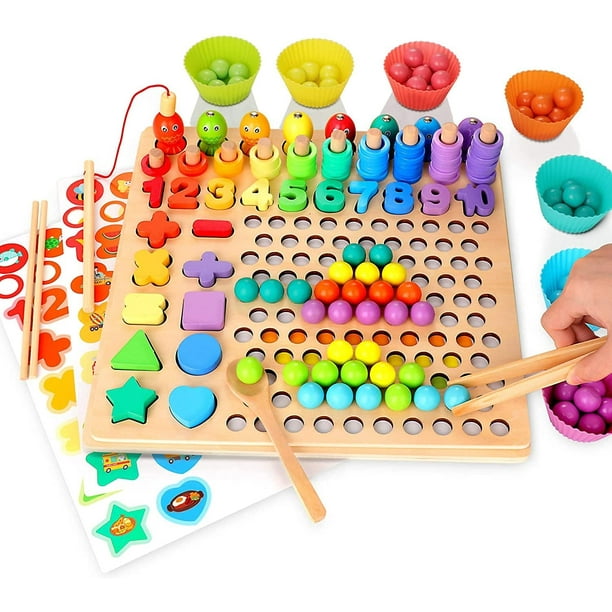 Tablero multijuego 6 en 1 para clasificación, pesca magnética y ...