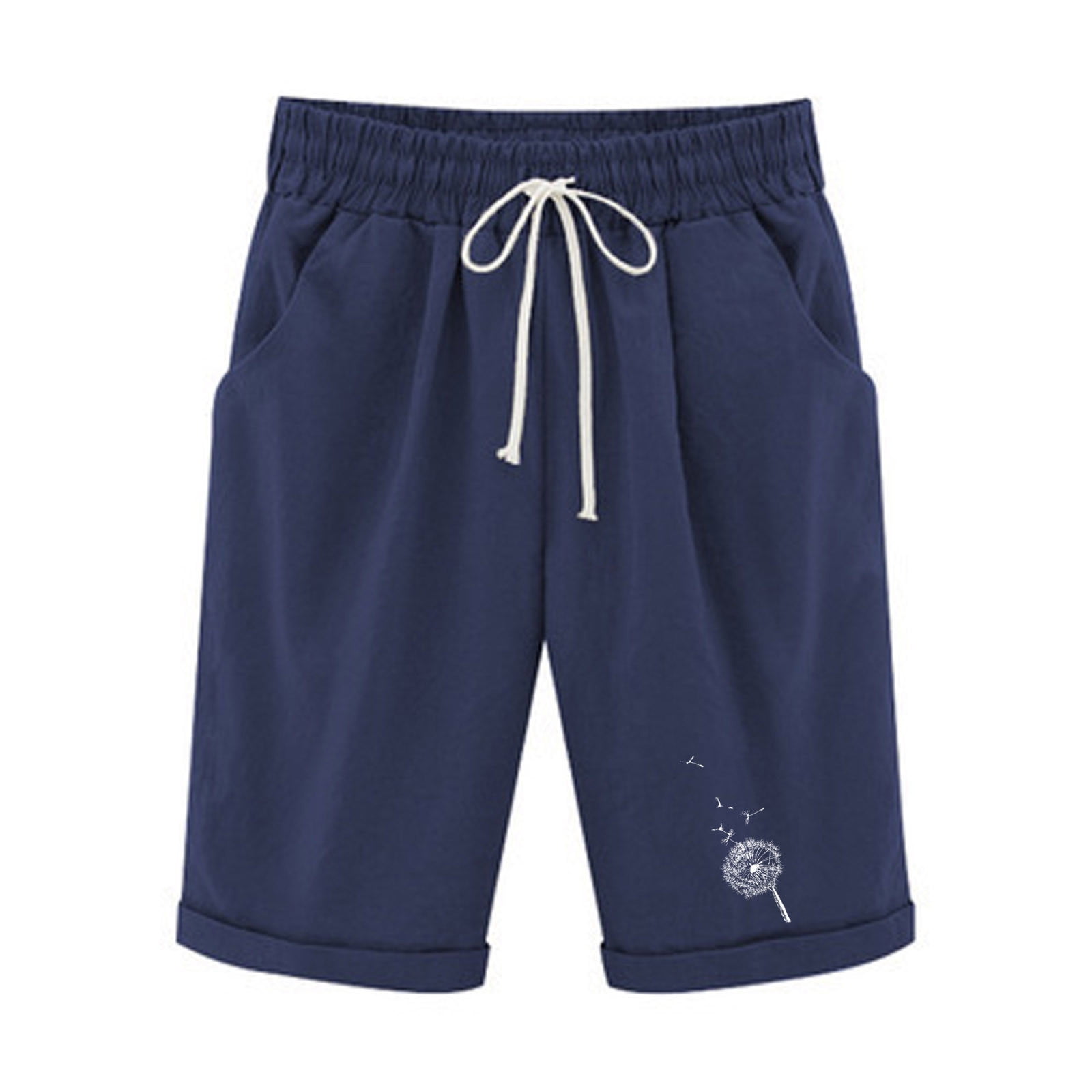 Click here for Diufon Dandelion Printed Cotton Linen Shorts For W... prices
