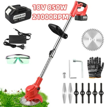 "Earthwise 10"" Cordless Electric 20-Volt Grass and Weed Trimmer, Yard ...