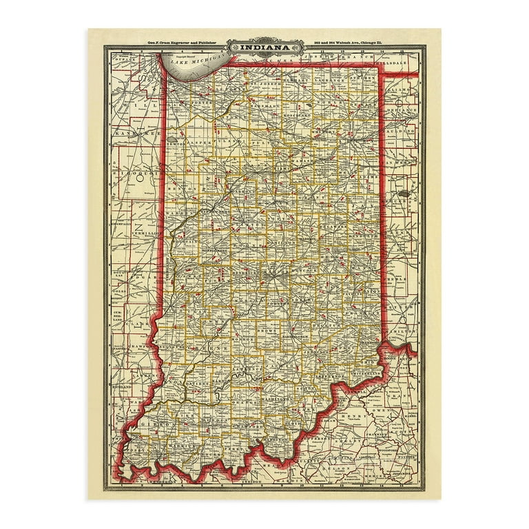 Indiana State Map With Cities And Towns
