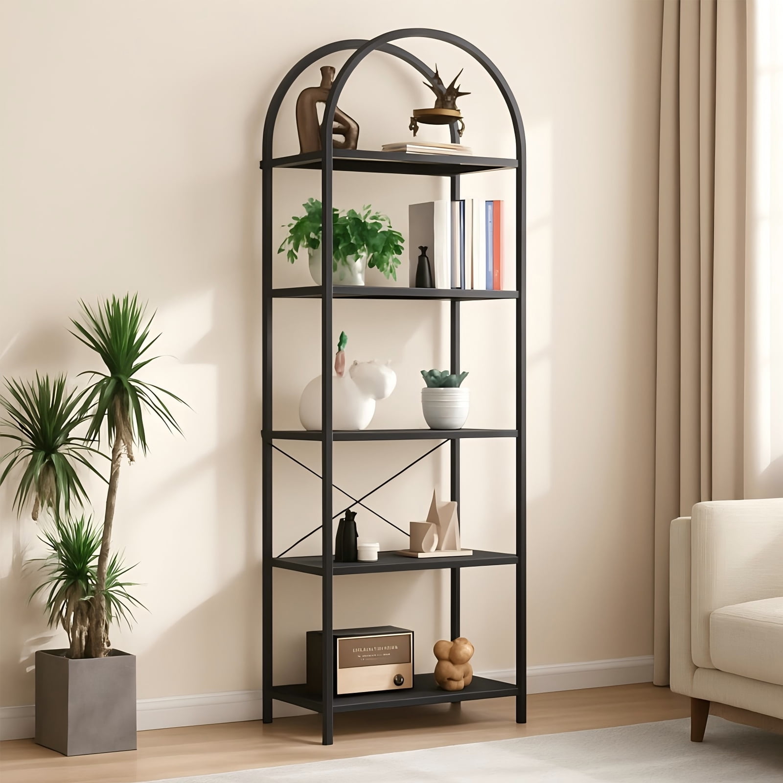 Click here for Garvee 5-Tier Arched Bookshelf  Industrial Style O... prices