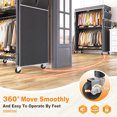 445LBS Rolling Clothes Rack with Cover, 81"H Adjustable Wire Portable ...