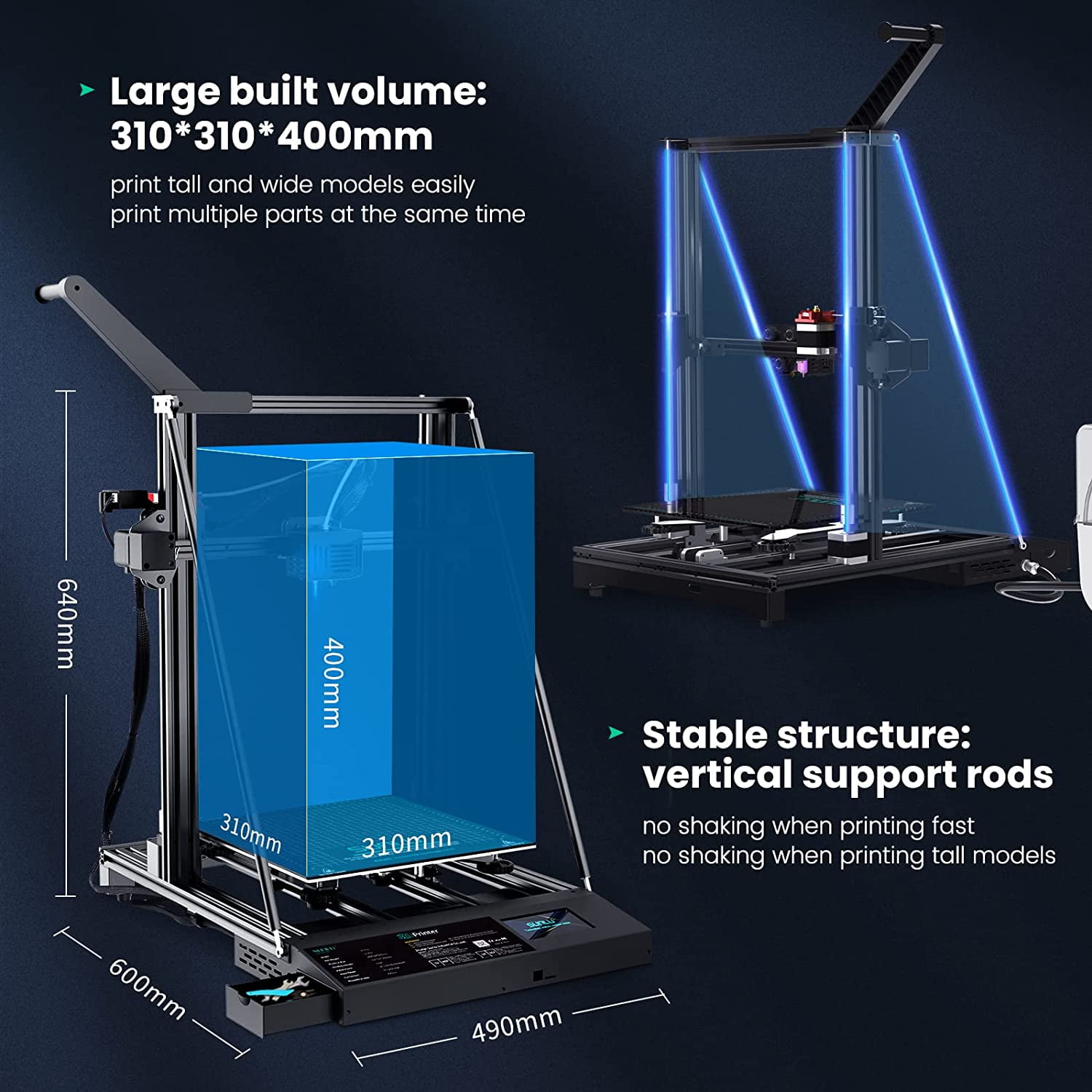 Buy 3D Printer,SUNLU S9 Plus Large 3D Printer, FDM 3D Printers , Clog Detection, Auto Leveling ...