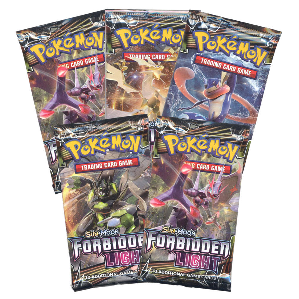 Pokemon Cards Sun Moon Forbidden Light Booster Packs 5 Pack Lot Pokemon Cards Sun Moon Forbidden Light Booster Packs 5 Pack Lot
