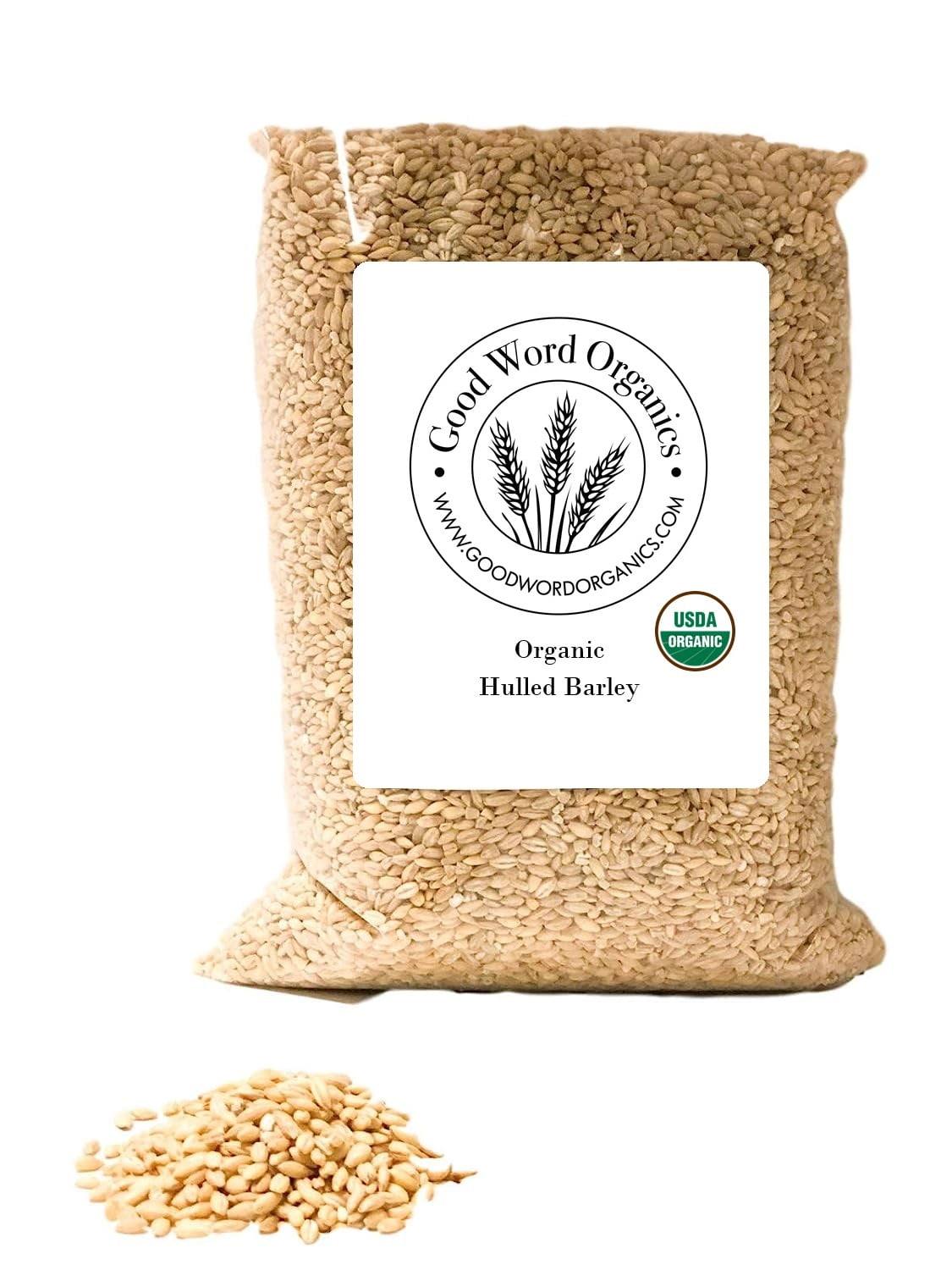 Good Word Organics Hulled Barley 5 lbs High Fiber Certified Organic Non ...