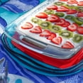 Pyrex Easy Grab 4-piece Rectangular Glass Bakeware Set with Red Lids ...