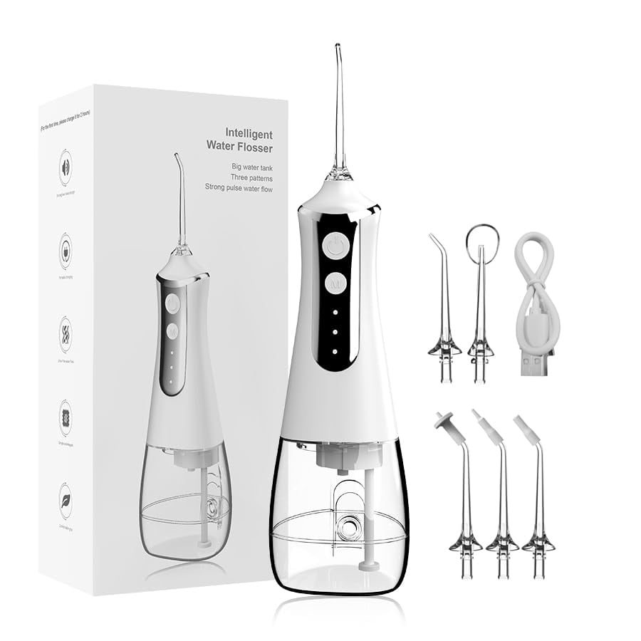 water flosser,Cordless Portable Flosser Rechargeable, Water Tank ...
