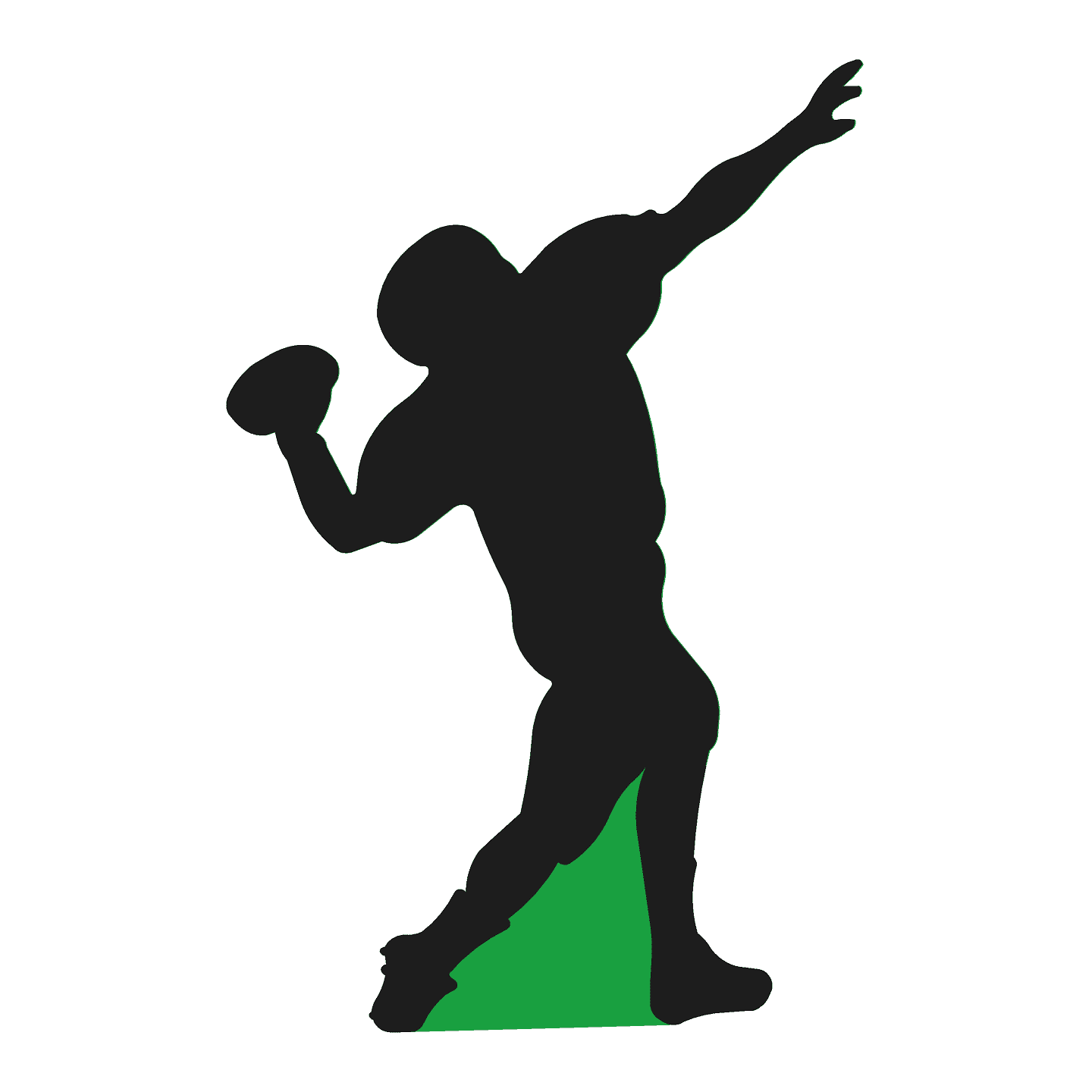 Quarterback Football Silhouette Cardboard Cutout Standee Standup ...