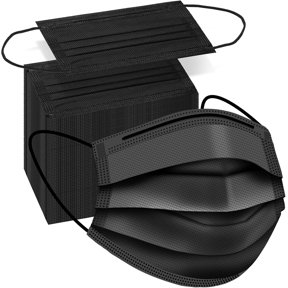 McSimon Disposable Black Face Masks 3-Ply Pack of 100 - Walmart.com