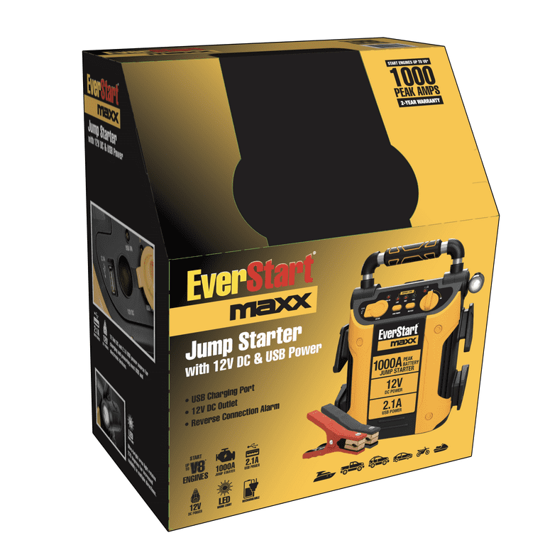 EverStart J509E 1000 Peak Amp Jump Starter, Pivoting LED EverStart J509E 1000 Peak Amp Jump Starter, Pivoting LED