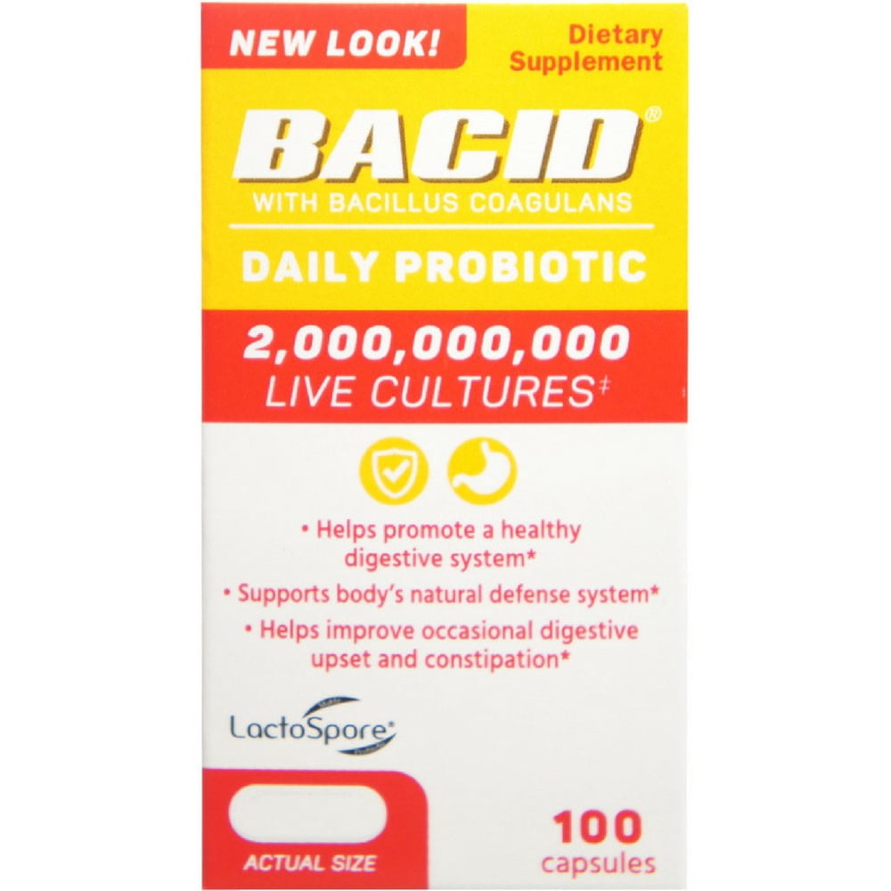 Bacid Probiotic with Bacillus Coagulans for Digestive Health, 100 ...