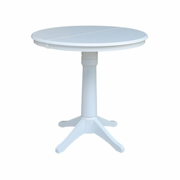 36" Round Counter Height Table with 12" Leaf - White - Walmart.com