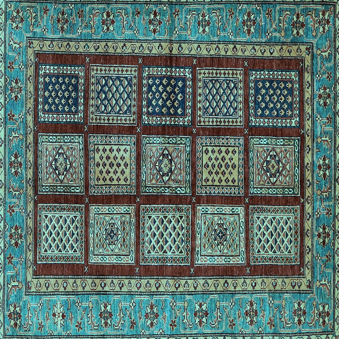 Ahgly Company Indoor Square Abstract Light Blue Modern Area Rugs, 6 ...