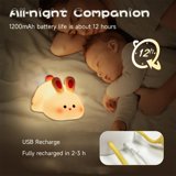 Rechargeable Cute Night Light for Kids Room with Timer, Food Grade ...
