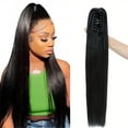Claw Clip Ponytail Extension Straight Human Hair Clip In Pony Tails ...