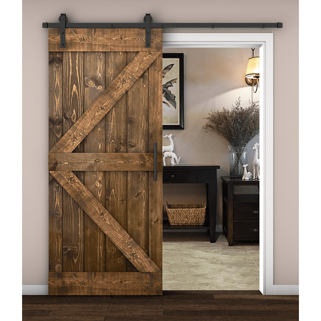 Essencaliy 36in x84in Solid Wood Barn Door, Made-in-USA Farmhouse ...