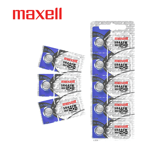 Maxell Battery 303 SR44SW 1.55V Silver Oxide (5 Pack) - Walmart.com