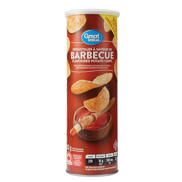 Great Value Barbeque Potato Chips in Canister - Walmart.ca