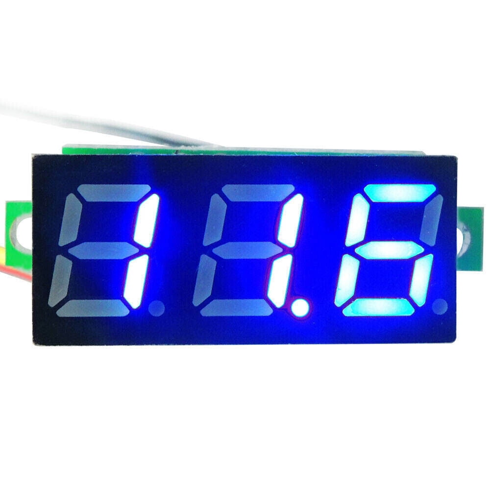 3-Wires Mini DC 0-100V 0.28" 3-Digital Voltmeter LED Voltage Panel ...