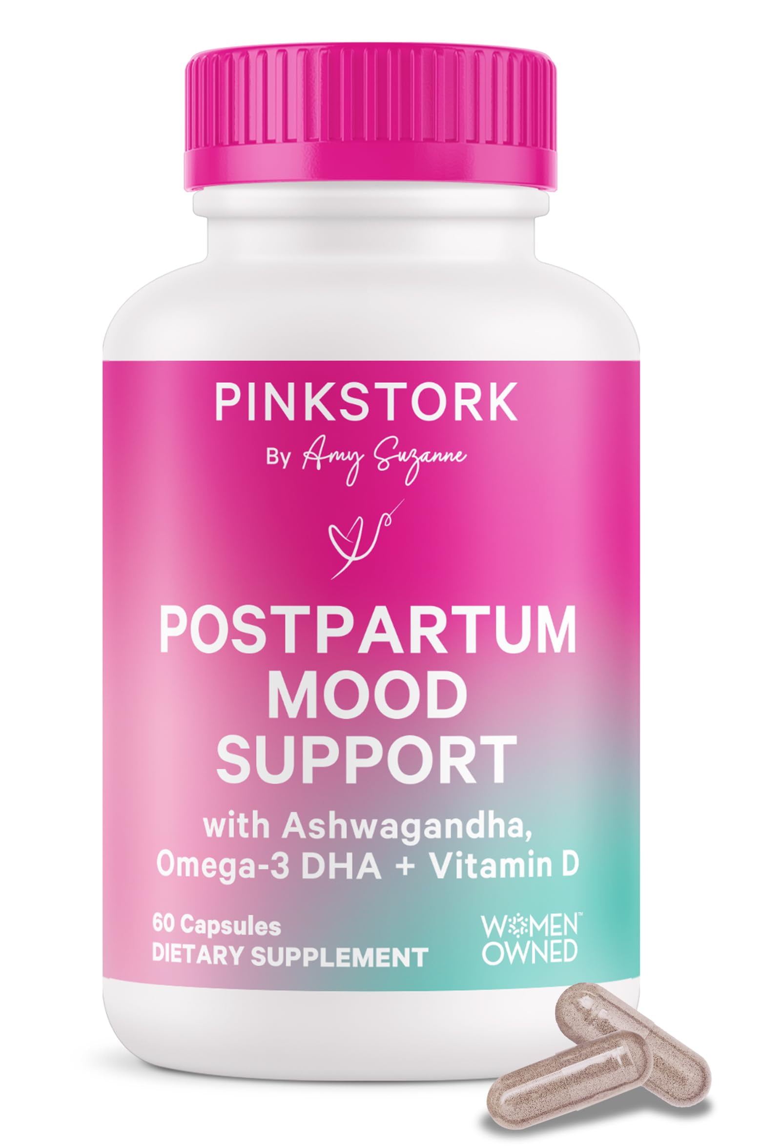 Suplemento Pink Stork Post-Partum Mood Support 60 cápsulas | Bodega ...