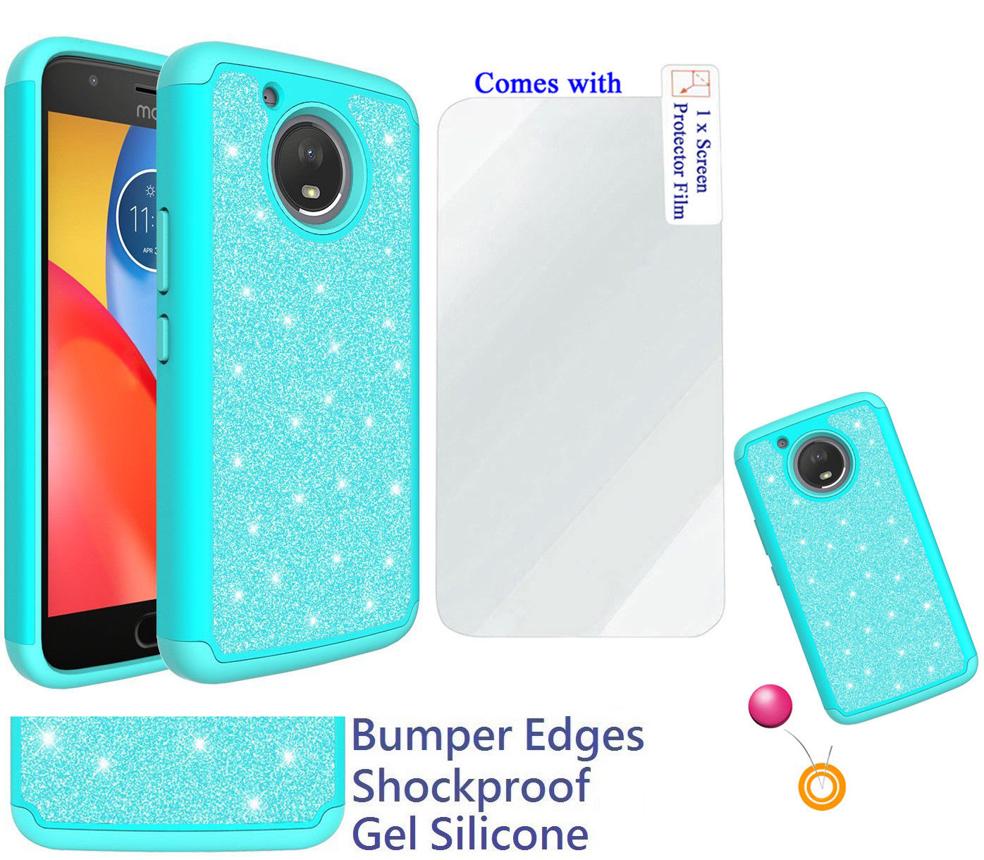 for 5.5" Motorola moto E4 + PLUS e4plus Case Phone Case Glitter Shock ...