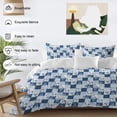 Blue Checkered Rustic Floral Full Size Bed Set,Wave Point on Square ...