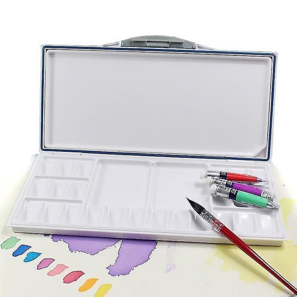 Blue 18 pans Empty Watercolor Palette Paints Tins Box For Professional ...