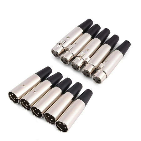 5 Pairs 3 Pin XLR Microphone Audio Connector, Spool + Female Socket xlr ...