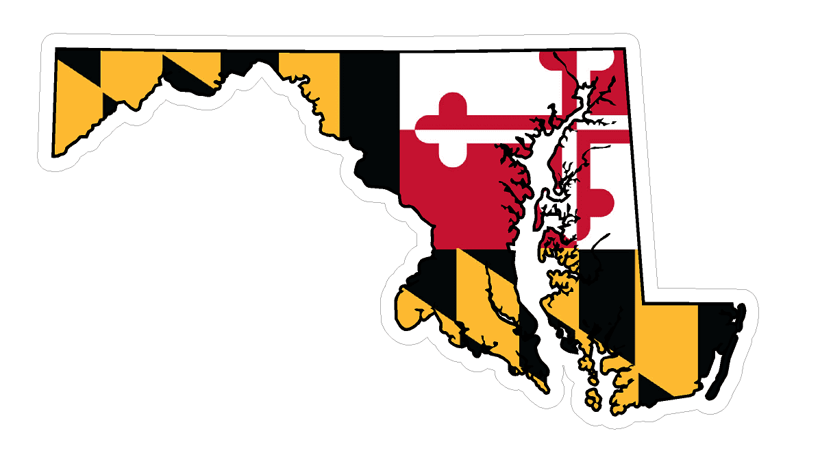 Maryland State (Q21) Shape Flag Vinyl Decal Sticker Car/Truck Laptop ...
