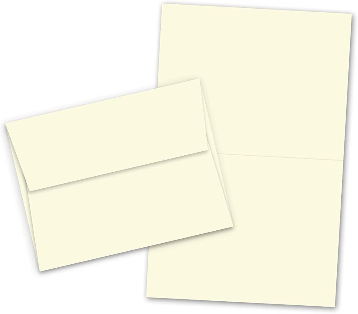 Blank Cream Color | Folding Greeting Card Sets - 50 Cards & 50 ...