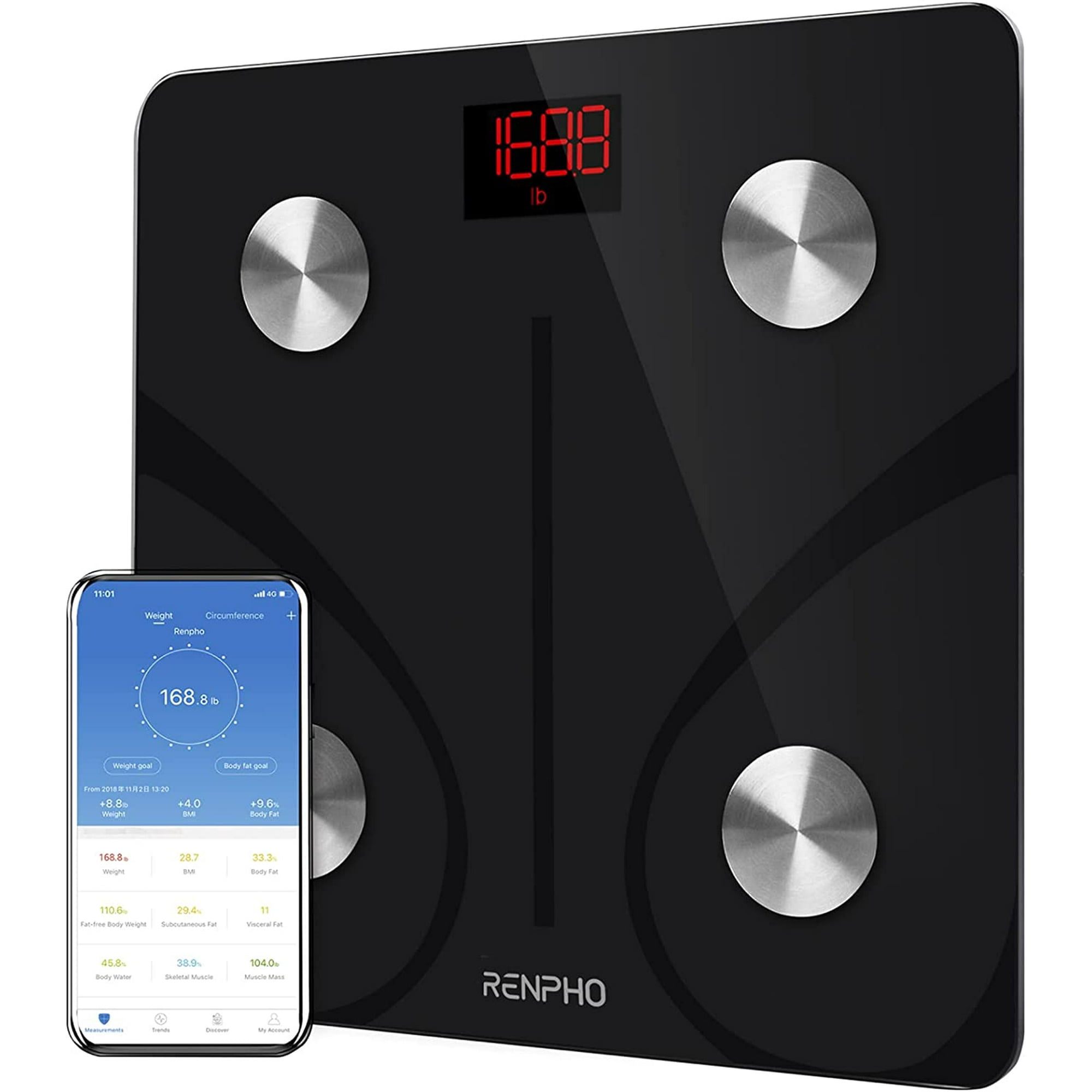 Click here for Renpho Bluetooth Body Fat Scale Bmi Scale Smart Di... prices