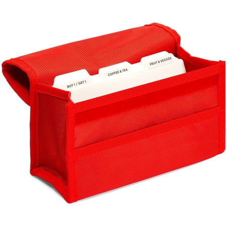 Red Coupon Organizer Receipt Storage Expandable Holder with 24 Dividers ...