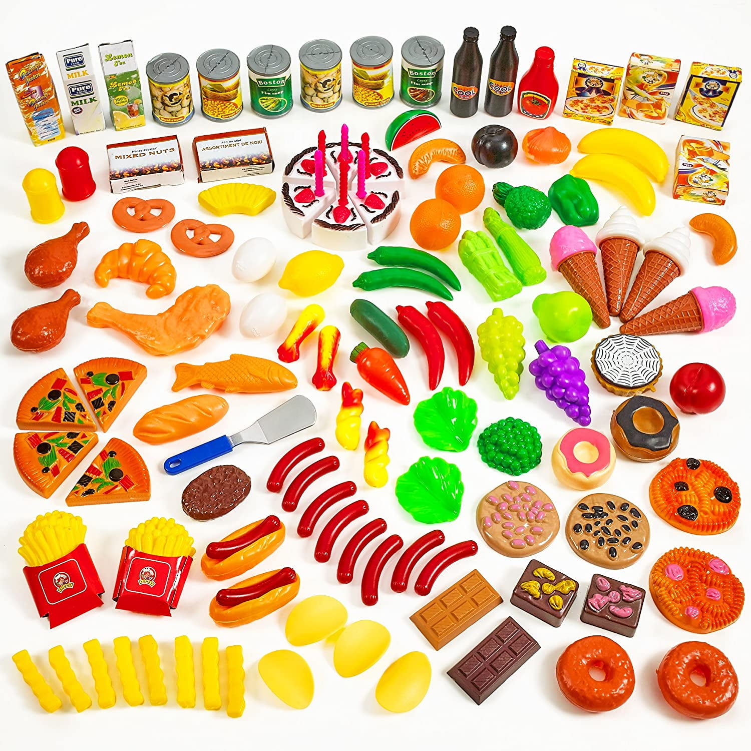 MEDca Kids Play Food Set - 130 Piece Pretend Play Food Collection ...
