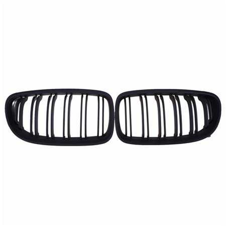 Opolski 1Pair Car Front Kidney Grilles Double Slat Matte Black ...