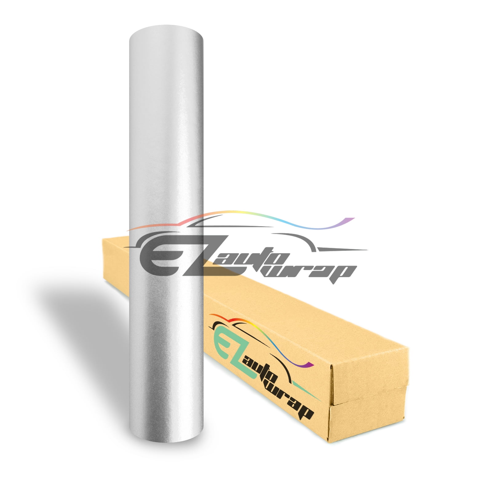 EZAUTOWRAP Matte Satin Chrome Metallic Silver Car Vinyl Wrap Vehicle ...